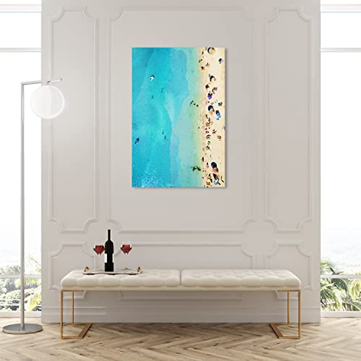 Amazon Brand – Rivet Aerial Turquoise Blue Overhead Photo of Mediterranean Beach, 30" x 45"