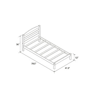 Dorel Living DA7428-W Braylon Bed, Twin, White