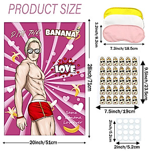 Bridal Shower Games Pin The Banana on The Hunk Bachelorette party GamesWedding Engagement Girls Night Pin The Banana Game 50 Stickers includes Large Poster Single Girl Party Night