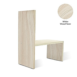 Jerry & Maggie - Desktop Organizer Office Storage Rack Adjustable Wood Display Shelf | Birthday Gifts - Toy - Home Decor | - Free Style Rotation Display - True Natural Stand Shelf White Wood Tone