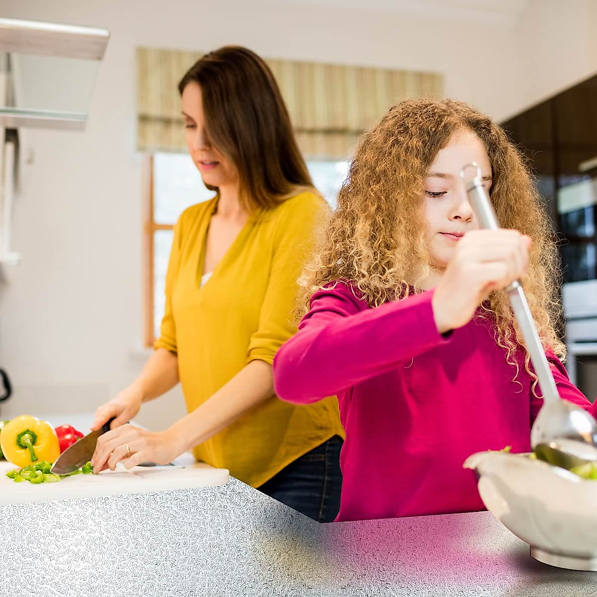 HengDu Kitchen Oil Proof Waterproof Sticker Self-Adhesive Backsplash Stickers 15.7X197 in (0.4*5M), Silver Color Aluminum Foil Oil Resistant, Stain Resistant, Heat Resistant, (Silver Orange Texture)