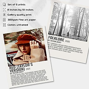 ZJNB Taylor Music Album Cover Limited Edition Posters, Music Posters (Set of 6, 8in x 10in, Unframed)