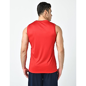Liberty Imports Pack of 5 Men's Stretch Cool Dry Muscle Tank Tops Athletic Crewneck Sleeveless Workout Shirts (White/Red/Blue/Gray/Black, XX-Large)