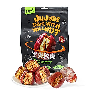 EAPC Dried Date and Walnut, 20 Individually Wrapped for Freshness, Healthy Snack No Sugar Added Seedless Dried Jujube Dates with Walnut, Perfect Holiday Birthday Gift for Friends & Family, 300g/10.6oz