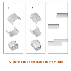 GCGOODS 3in 9ft Decorative PVC Lineset Cover Kit for Ductless Mini Split Air Conditioners, Central AC and Heat Pumps