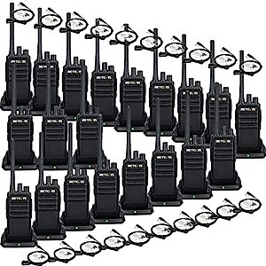 Retevis RT17 Walkie Talkies with Earpiece and Mic,Handheld 2 Way Radio Rechargeable,Portable Two Way Radios Long Range,VOX Handsfree for Adults School Business Construction Warehouse(20 Pack)
