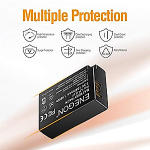 ENEGON 2 Pack LP-E17 Camera Battery 1040mAh with Micro USB Dual Charger for Canon Rebel SL2, T6i, T6s, T7i, EOS M3, M5, M6, EOS 200D,250D, 77D, 750D, 760D, 800D, 8000D, KISS X8i, RP Digital SLR Camera