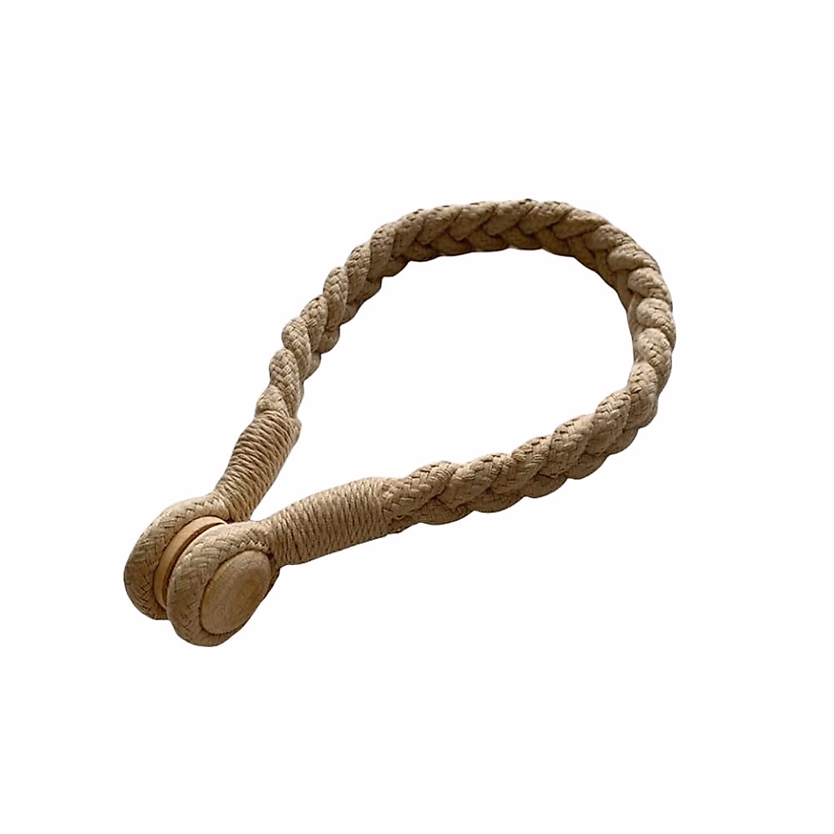 Leheybia 1 Pack Natural Cotton Curtain Holders Strong Magnetic Curtain Tiebacks Curtain Tieback for Window Sheer Drapes Indoor Outdoor (Beige)