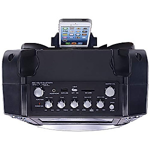 Karaoke USA GF842 DVD/CDG/MP3G Karaoke Machine with 7" TFT Color Screen, Record, Bluetooth and LED Sync Lights