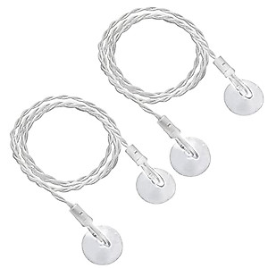 2 Pack Travel Clothesline with Hooks and Suction Cups, Portable Retractable Clothesline Camping Accessories for Outdoor and Indoor Use, Backyard, Vacation Hotel, Balcony Clothes Drying Line(White)