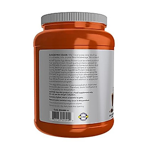 NOW Foods Sports Nutrition, Egg White Protein, 20 g With BCAAs, Creamy Chocolate Powder, 1.5-Pound