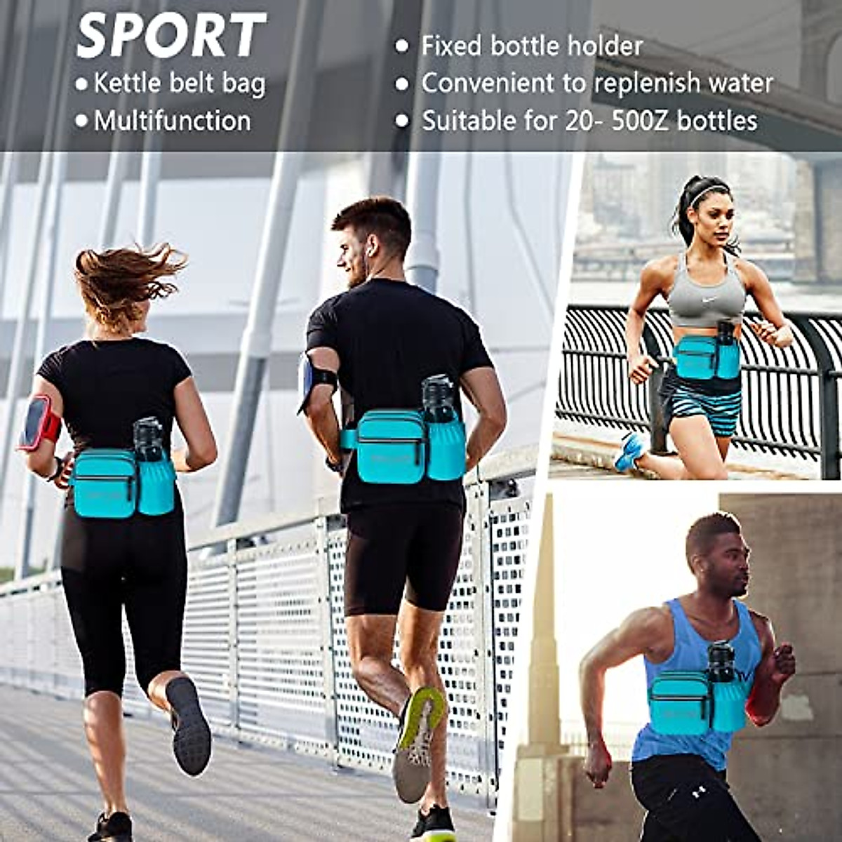 Fanny Packs For Women Waterproof Fanny Pack With Bottle Holder Relaxhik Plus Size Fanny Pack For Men Suitable For Dog Walking Travel Sport Hiking Cycling Fit All Phones (Bottle Not Included)