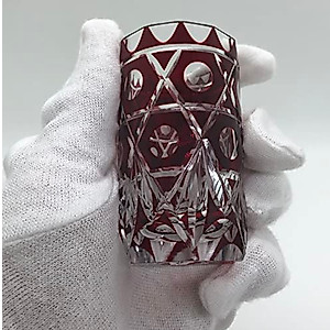 (Creative Series) Tamakiko Hexagonal Basket Shot Glass, Kiriko Glass, Shot Glass, Straight in Paulownia Box, Kiriko Workshop, Promitsu Made in Japan, Independent Kiriko Artist Mitsuki Saito