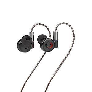 LETSHUOER D13 Custom 13mm Dynamic Driver in-Ear Monitor, DLC Diaphragm HiFi in-Ear Earphone IEMs with Dual Cavity Design (Black, 3.5mm)