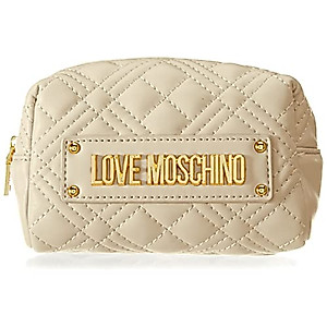 Love Moschino Mini Quilted Pouch, White