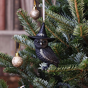 Nemesis Now Cult Cuties Owlocen Resin 12cm Black Scarily Adorable Witch Cat, Bewitching Cast in Finest Resin, Hand-Painted