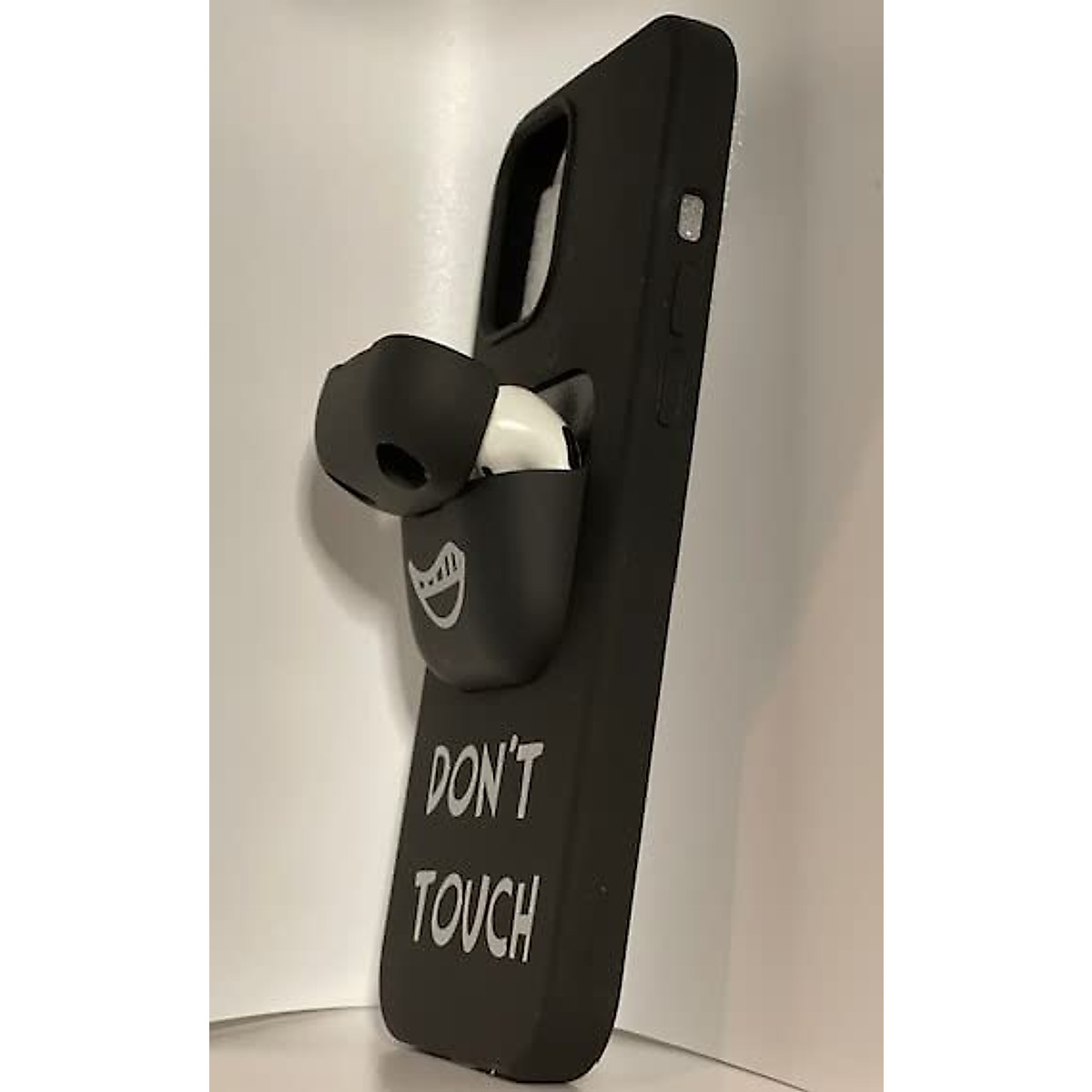 "Don't touch" iPhone 12 Pro Max case with Airpods holder