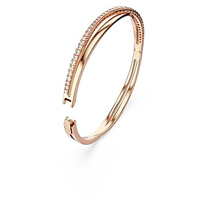 SWAROVSKI Hyperbola Bangle Bracelet with Clear Crystals on a Rhodium Finished Setting, Size One