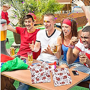 100 Sheets Football Tissue Paper Bulk Rugby Ball Wrapping Tissue Sheets for Gift Wrapping Brown Football Star Tissue Paper for Sport Party Birthday Gift Bag DIY Pompom Confetti Crafts, 20x14in