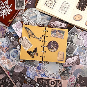 200 Pieces Vintage Scrapbook Kit Scrapbook Stickers Journaling Stickers for Scrapbooking Materials, Planner DIY Arts Craft Collage