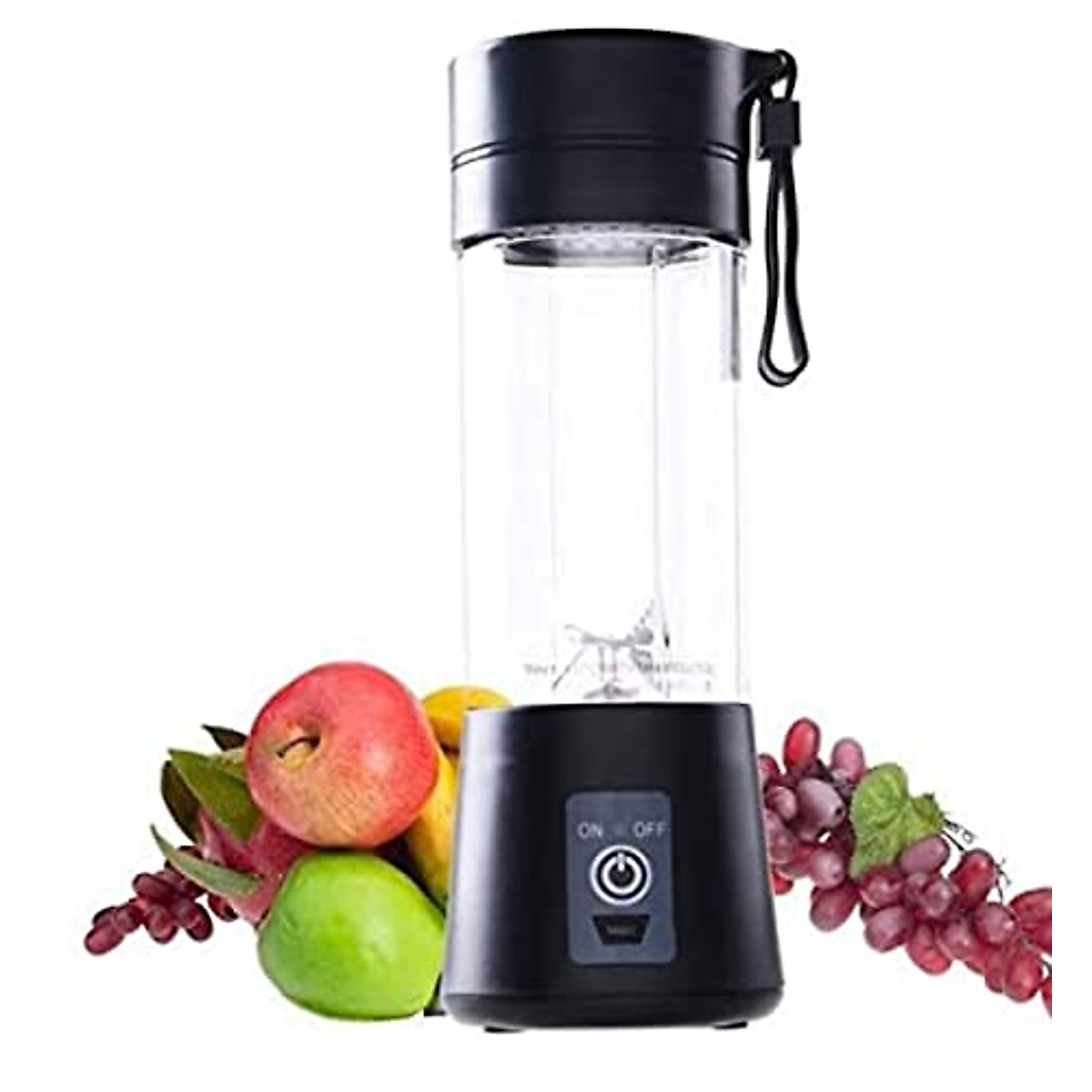 USB Portable Blender Juicer Cup, 3CPRECIOUS Fruit Juice mixer, Mini Portable Rechargeable Battery/Juicing Blender Mixer, 380ml (Black)