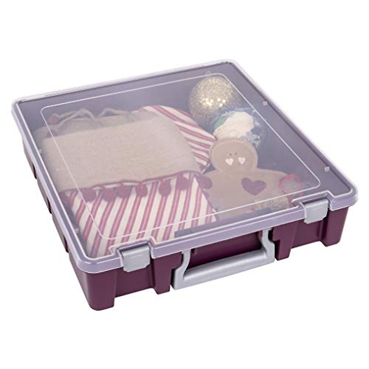 AB Designs 6955ABDP Super Satchel 1-Compartment Open Core, Stackable Home Storage Organization Container, Plum