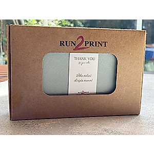 (36 Pack) Run2Print Beyond Grateful Thank You Cards With Envelopes & Gift of 36 Foiled Stickers - Elegant Dusty Blue Emboss Rose Gold Foil Pressed Blank Notes Wedding All Occasion Cards (Dusty Blue)