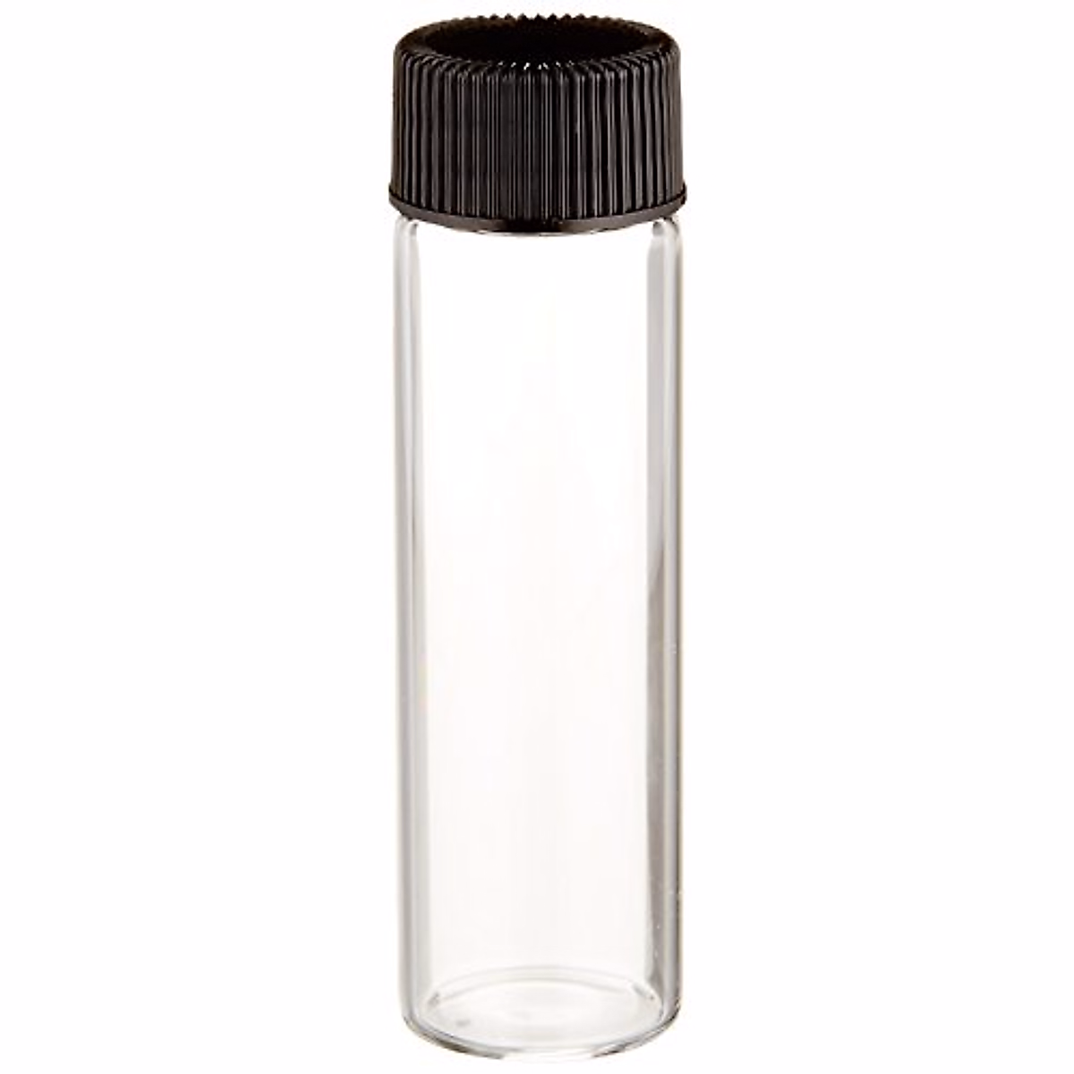 JG Finneran 816020-2170 Borosilicate Glass Dram Sample Vial with Solid Top Cap and PTFE/F217 Septa, Clear, 4 Dram Capacity, 21mm Diameter x 70mm Height (Case of 100)