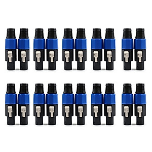 Areyourshop 20 Pcs 4 Pin Speakon Speaker Connector Male Audio Plug Blue