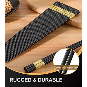 LOROTOCO 100 Pairs Fiberglass Chopsticks | Reusable | Dishwasher Safe | Bulk | Adults | Commercial - （9.45in）