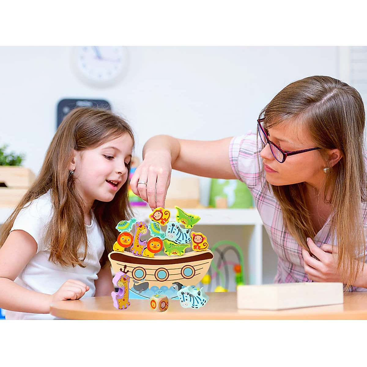 ZHUTI Boys Toys Age 3-5,Wooden Blocks Animal Stacking for Kids,Education Learning Montessori 3+ Year Old Girls Toddlers,Christmas Xmas Birthday Gifts Toddlers Kids, Multicolored, 7.6*3.14*0.82 INCH