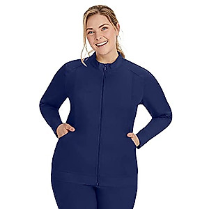 Healing Hands Scrub Jacket for Women 2 Pocket Purple Label Scrubs 5038 Dakota Zip up Womens Jacket Navy L