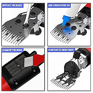 Towiac Sheep Shears ,550W Professional Electric Sheep Clipper,Farm Livestock Clippers Kit for Thick Coat Animals, 6 Speeds Heavy Duty Dog Shears for Thick Fur