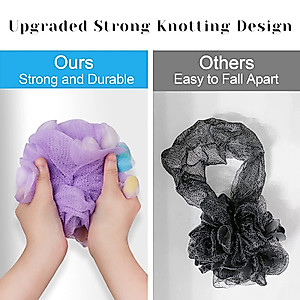 BCKENEY Bath Loofah Shower Sponge Body Back Scrubber Soft Mesh Shower Puffs Exfoliating Loofa for Women & Men Bath Accessories Cleaning Tool (3Pcs 40G S, Sponge Style)
