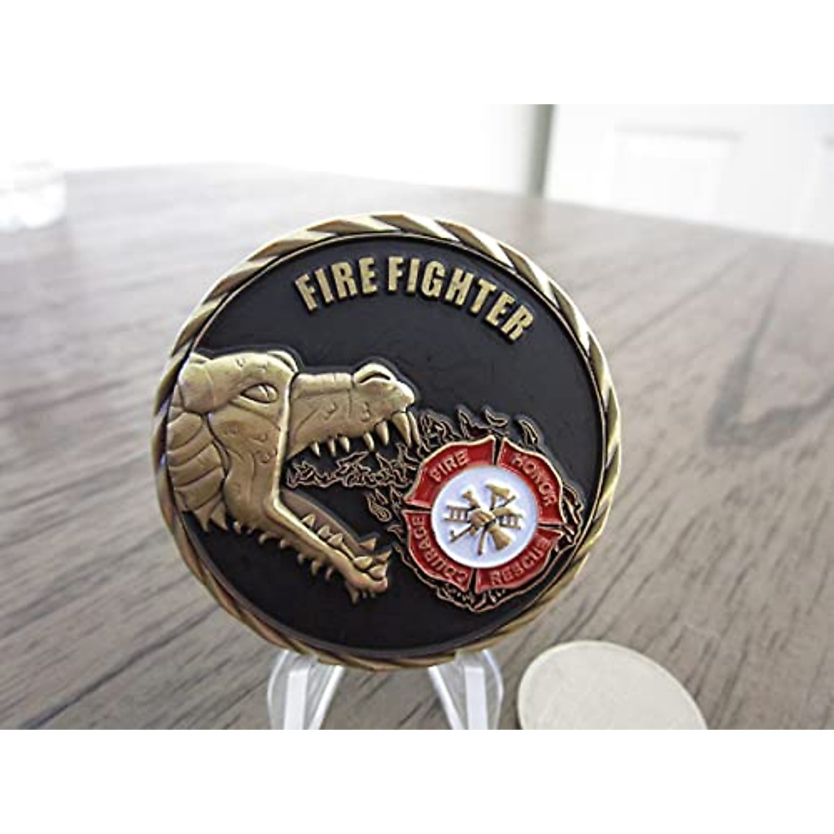 Firefighter Fireman First Responder First in Last Out 911 Skull Challenge Coin