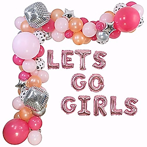 Cowgirl Bachelorette Balloon Arch Garland Kit, Western Disco Party Decorations with 22" 4D Disco Balls 16" LETS GO GIRLS Balloons for Last Disco Party Bridal Shower Western Cowgirl Party Decorations