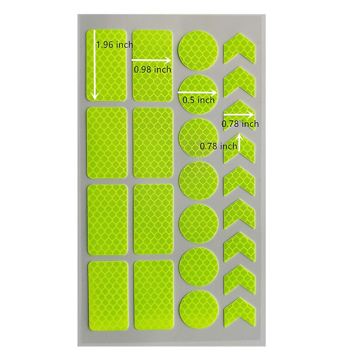 42Pcs Reflective Stickers, Reflective Helmet Bicycle Stickers， Reflective Decals, BikeReflective Tape, NightSafety StickersforBicycle, Wheelchairs, Motorbike, Helmet, Scooter (Green)