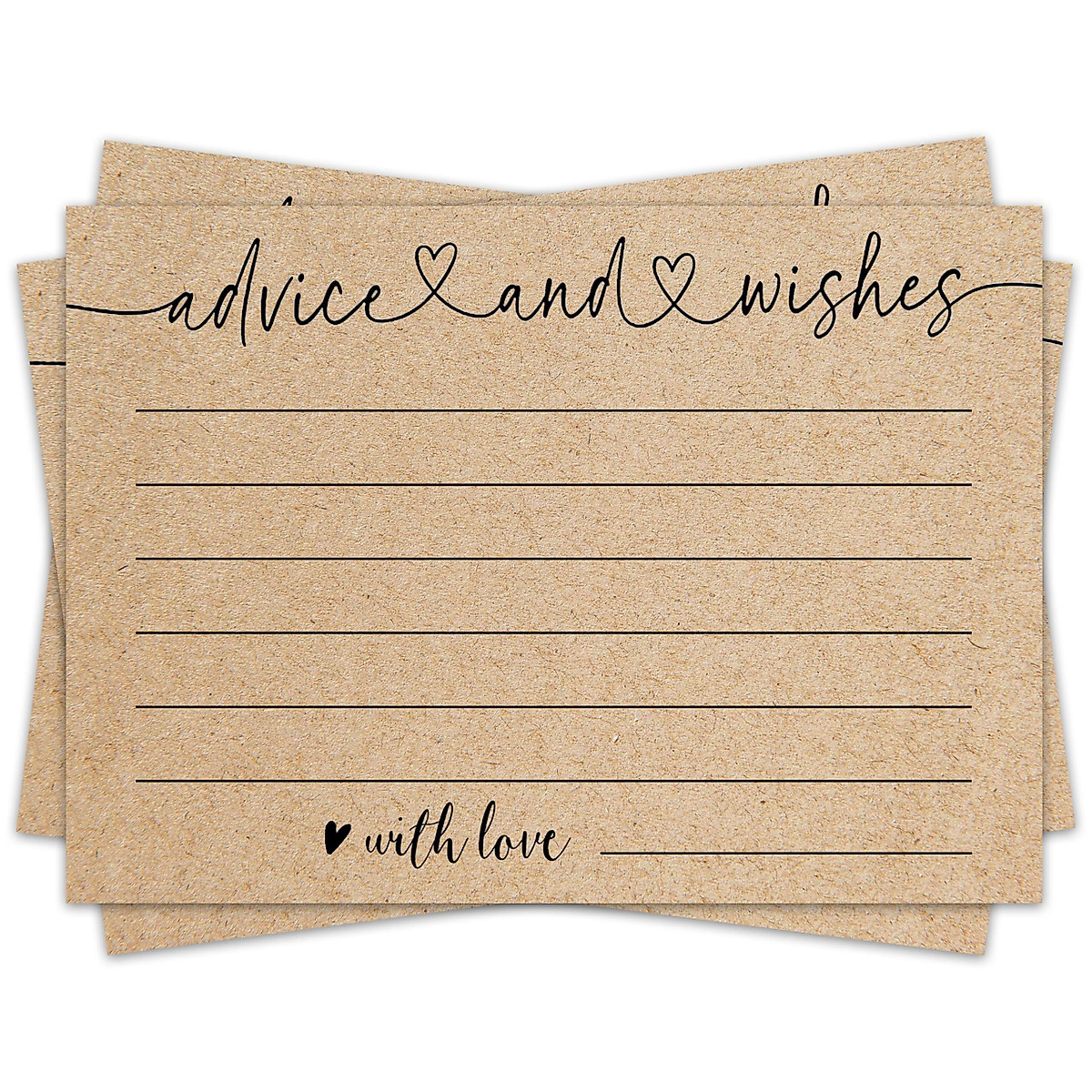 Qoamp Advice and Wishes Cards, 30 Pieces 4x6 Inches Minimalist Bridal Shower Card, Wedding Advice Cards, Wedding Registry Ideas, Wedding Cards for Bride and Groom, Newlyweds, Bridal Shower-A23