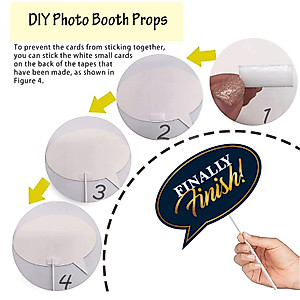 2024 Graduation Photo Booth Props, Blue Black Red Gold Graduation Decorations for Graduation Party Supplies, Upgraded Version with Long Stick, 2024 Grad Party Pose Sign-32Pcs