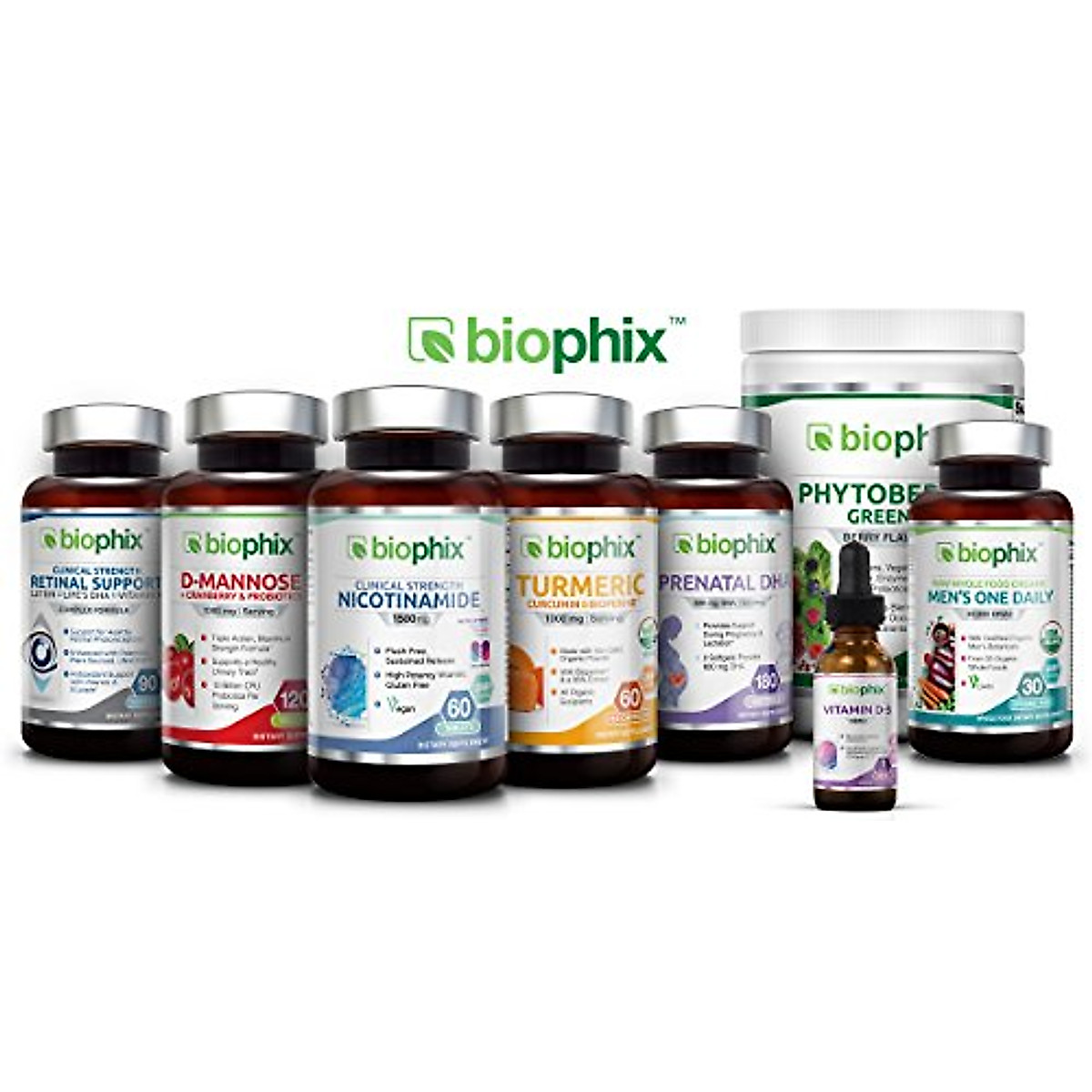 biophix Vitamin K2 MK-7 - 300 mcg 120 Vcaps - High-Potency Supports Strong Bones Immune Health and D-3