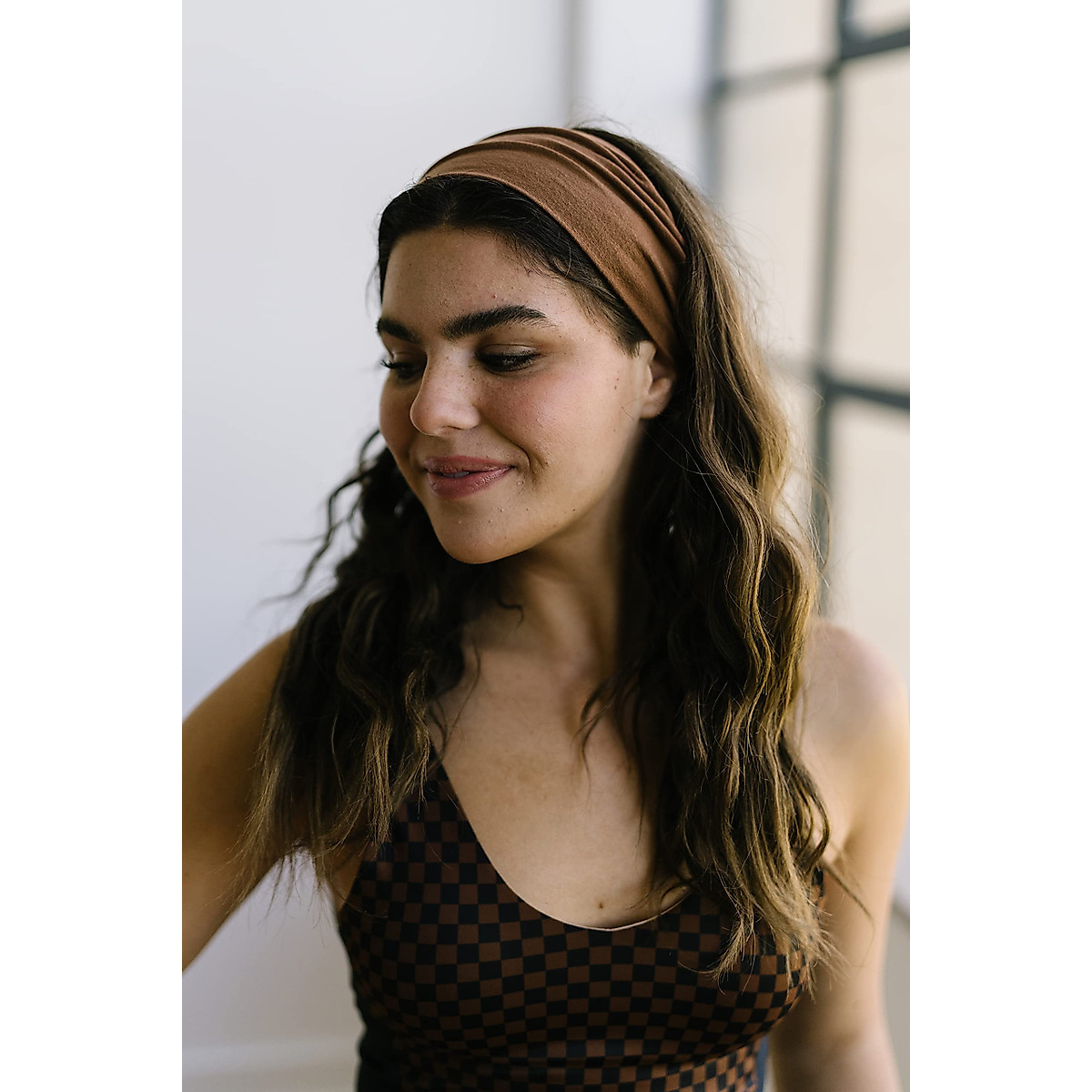 Maven Thread Cocoa, Workout Headbands for Women, Wide Headbands for Women, Sports Running Headband for Exercise, Gym hairband Athletic Workouts and Yoga 4" Thick Non Slip Sweatbands for Women 2Pack