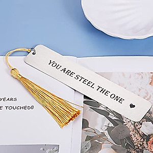 GGOJAGST 11 Year Anniversary Bookmark Gifts for Her Him Steel Anniversary Gif for Husband Wife Men Couple Funny 11th Anniversary Gif from Wifey Hubby Boyfriend Girlfriend Birthday Christmas Gifts