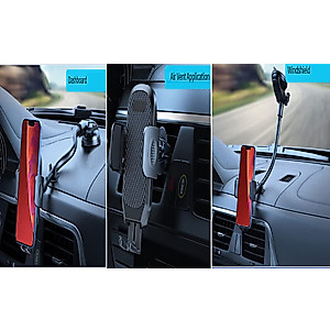 Cell Phone Holder for Car, Car Phone Holder Mount Long Arm for Truck Car Dashboard Windshield Air Vent Sturdy Phone Holder Strong Suction Anti-Shake Stabilizer for iPhone 14 13 12 Pro Max ,Samsung S21