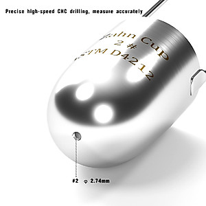 Zahn Cup No. 2 Viscosity Cup #2 Viscometer 44ml Dip Type Stainless Steel Flow Cup for Oil Dye Paint Finishes Honey Sauce