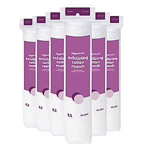 Amazon Basics Exfoliating Cotton Round, 600 Count (6 Packs of 100) (Previously Solimo)