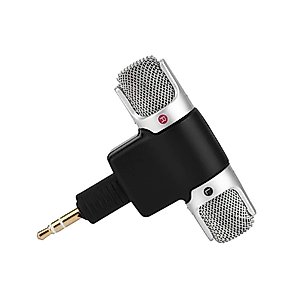 Mini Stereo Microphone for PC Laptop MD Camera, Directional Condenser Flexible Microphone Vlogging Microphone with 3.5mm Gold-Plating Plug