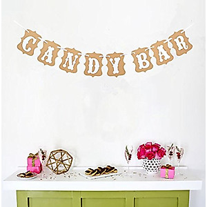Candy Bar Party Banner,Wedding Party Reception Buffet Decoration Photography Banner Prop (White)