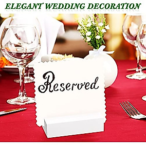 Thyle 12 Pieces Wood Place Card Holders Wood Sign Holders Table Number Holder Stands Name Card Holder for Wedding Party Events Decoration (White, 3 x 1.6 x 0.8 Inch)