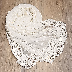 Zeroest Baby Photography Props Blanket Newborn Photo Shoot Outfits Infant Photos Lace Wrap (Snow White)