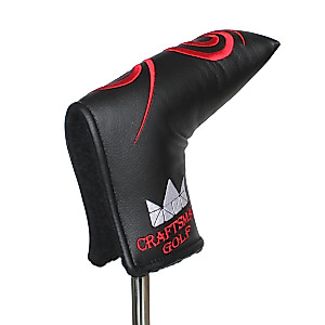 CRAFTSMAN GOLF Red Swirl Black Putter Cover Headcover for Scotty Cameron Ping blade Magnetic Closure